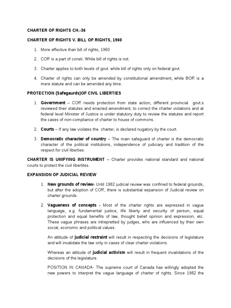 Contitutional Law Notes Canada Nca Exam Papers | PDF | Judicial Review ...