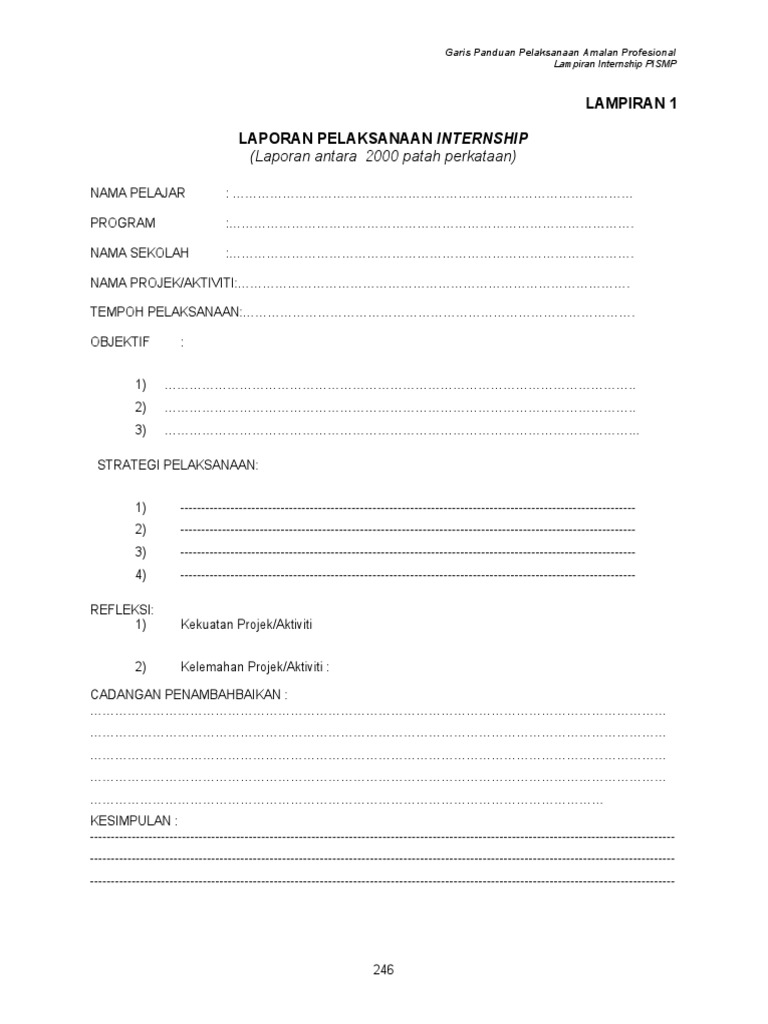 Lampiran Internship PISMP | PDF | Karier & Perkembangan | Bisnis