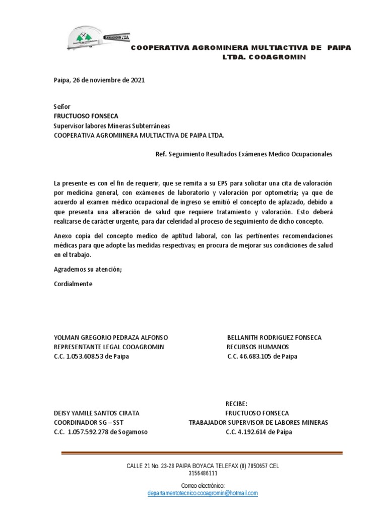 Oficio Seguimiento Condiciones de Sluud | PDF | Servicios públicos | Programas sociales