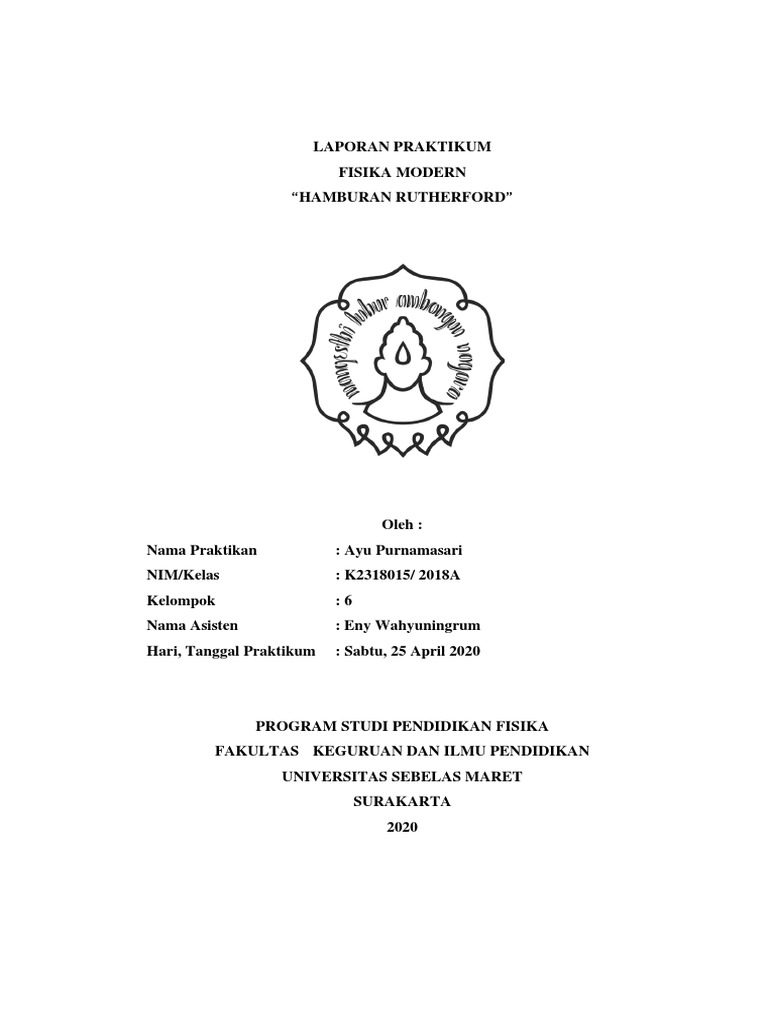 2018A Hamburan Rutherford Ayu Purnamasari K2318015 | PDF | Sains ...