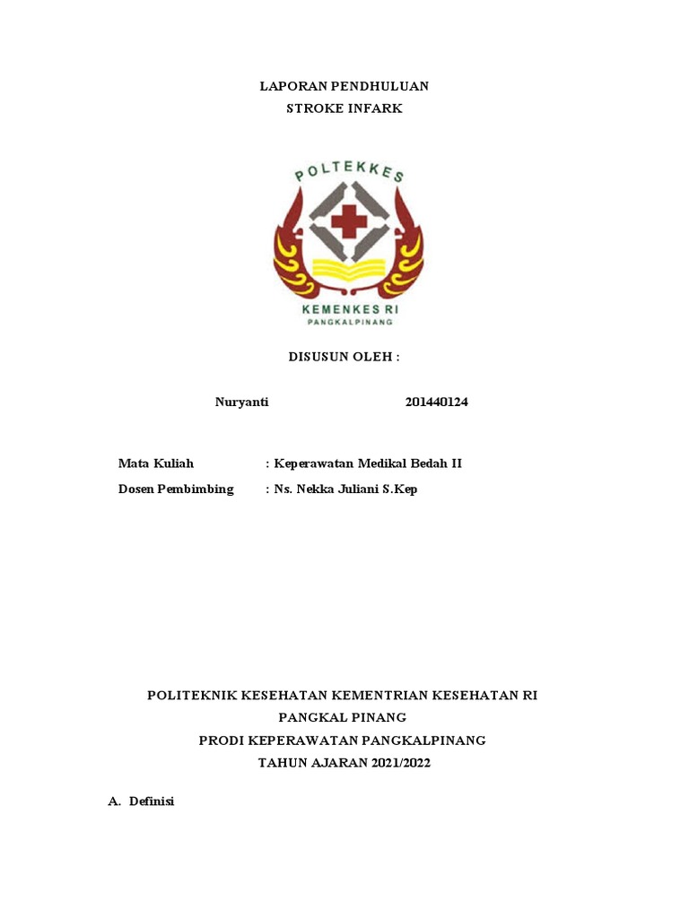 LP Stroke Infark | PDF | Pengembangan Diri | Kesehatan Holistik