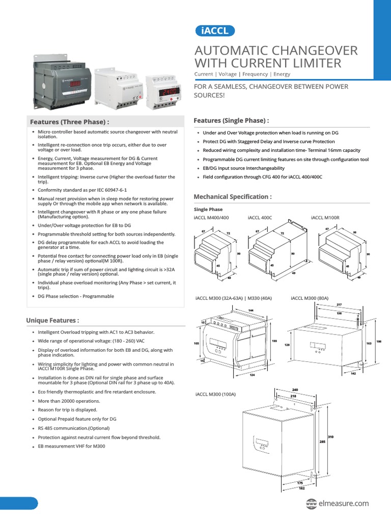 Automatic Changeover With Current Limiter: Iaccl | PDF | Electrical ...
