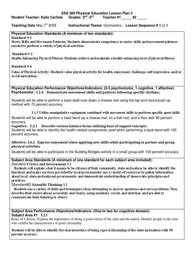 Pep 4 Gymnastics | PDF | Physical Education | Educational Assessment