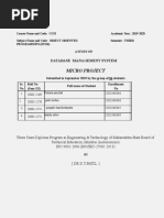 Micro Project On DBMS | PDF | Databases | Data Model