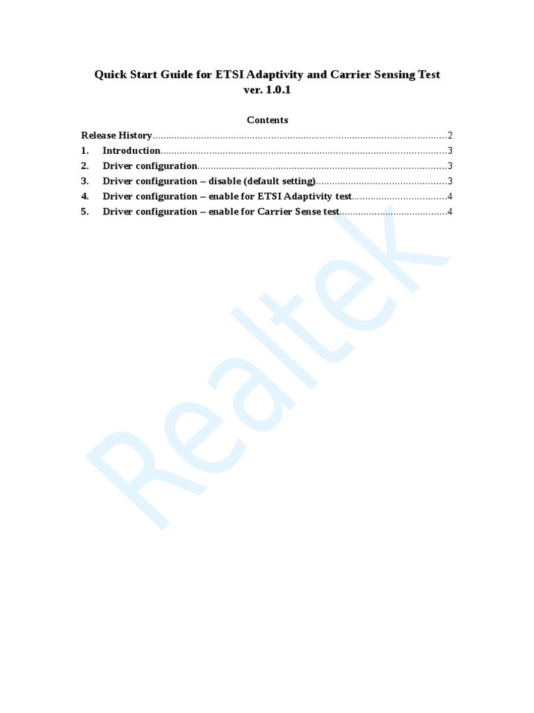 Quick Start Guide For ETSI Adaptivity and Carrier Sensing Test Ver. 1.0 ...