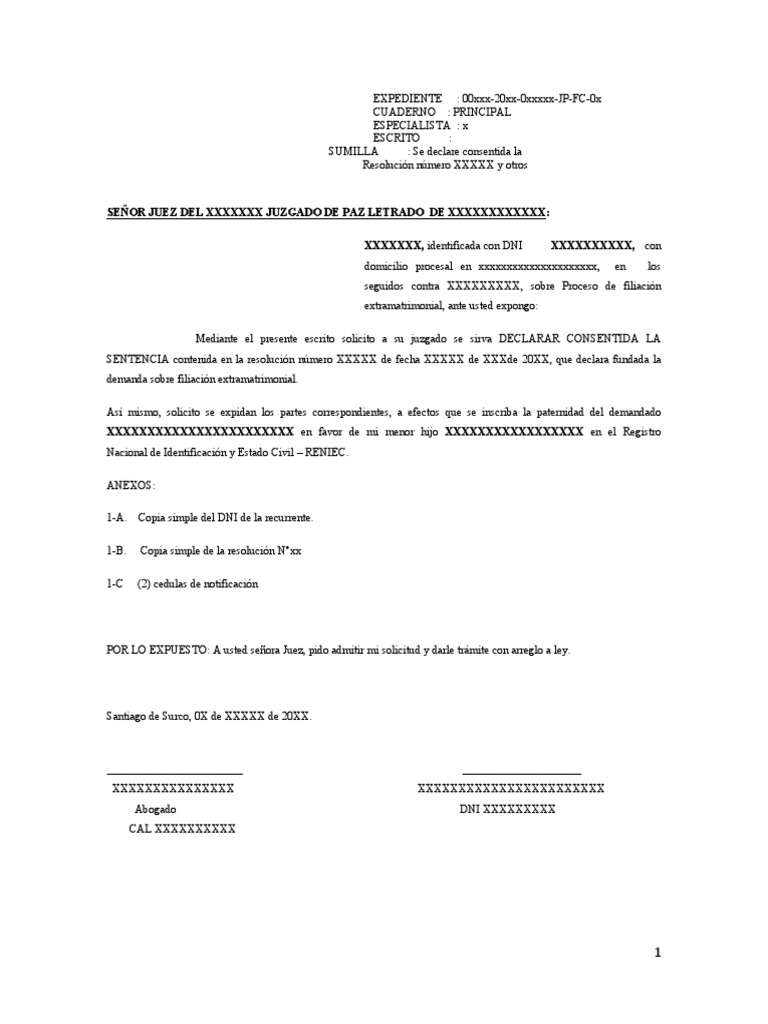 Modelo de Escrito Se Declare Consentida | PDF