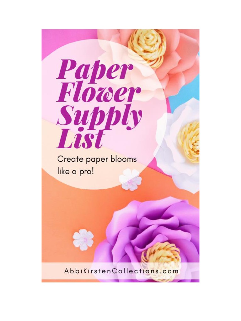 Essential Paper Flower Supplies Guide | PDF | Scissors | Petal