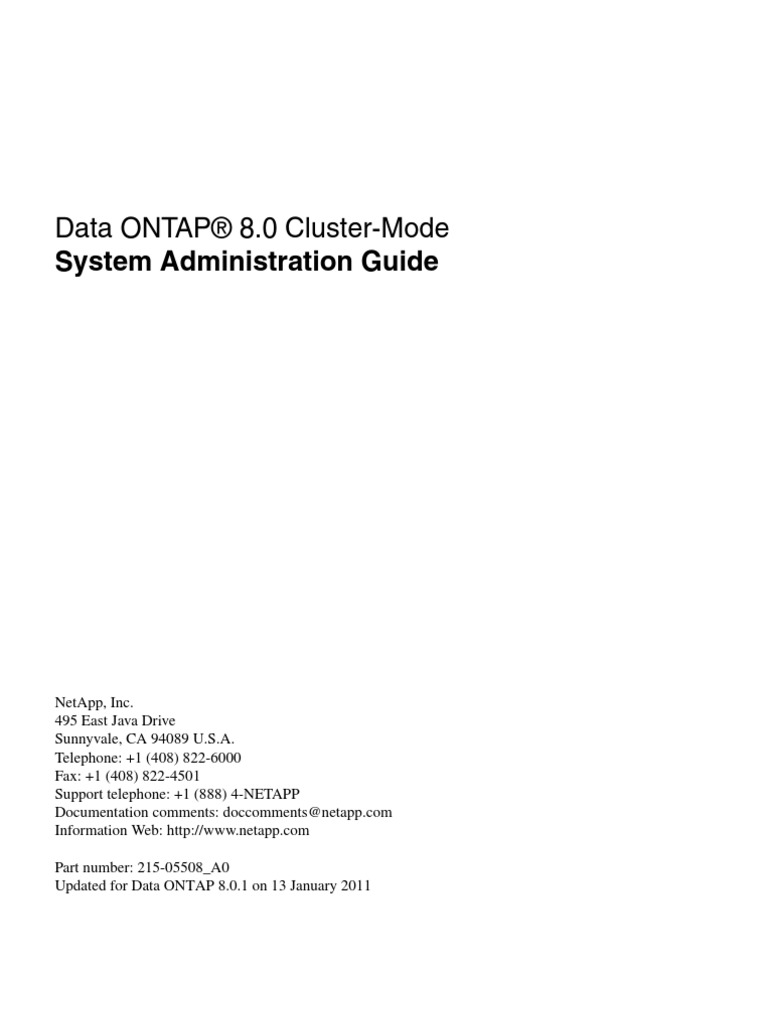 Ontap 8 Sysadmin | Download Free PDF | Command Line Interface | Secure ...