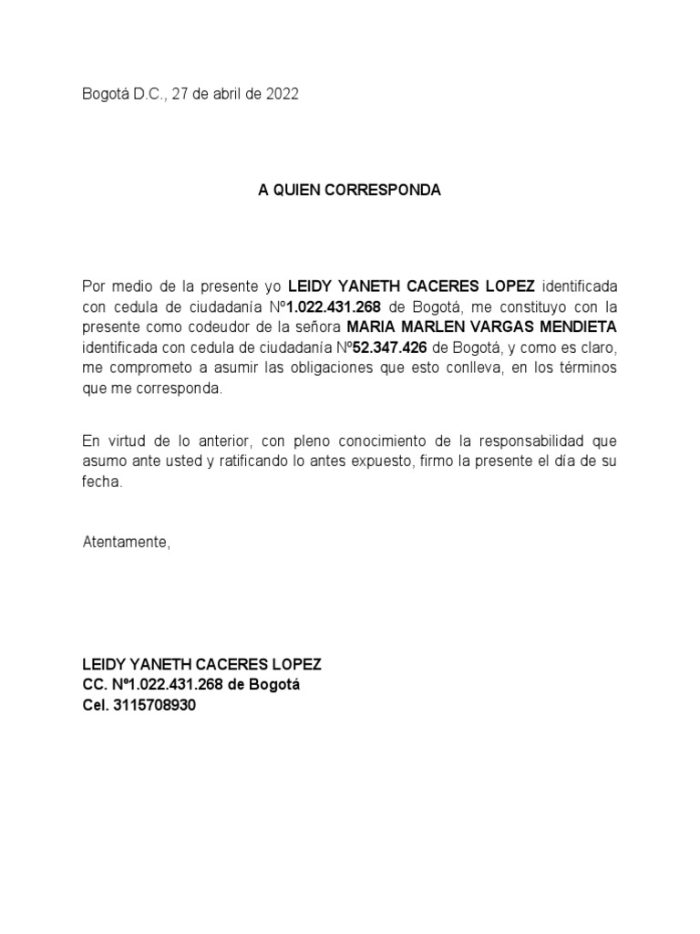 Formato CODEUDOR | PDF