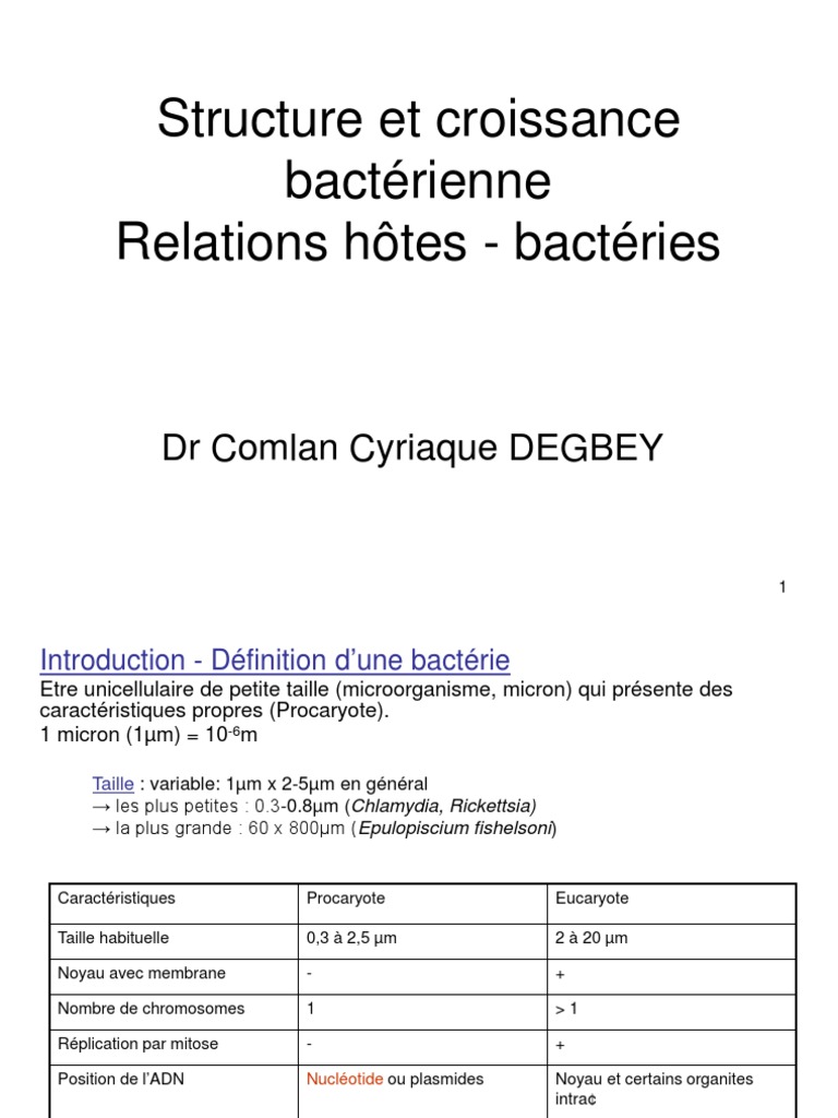 Introduction A La Bacteriologie | PDF | Système immunitaire | Bactérie