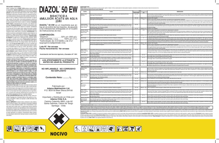 Diazol 50 Ew 15-12 | PDF | Agua | Pesticida