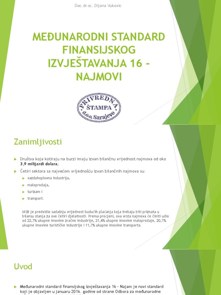 Dijana Vuković MSFI 16 28.11.2018. | PDF