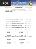 Concordancia en Genero y Numero para Segundo de Primaria | PDF ...