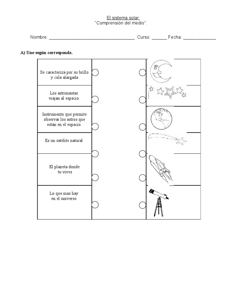 Prueba Sistema Solar | PDF
