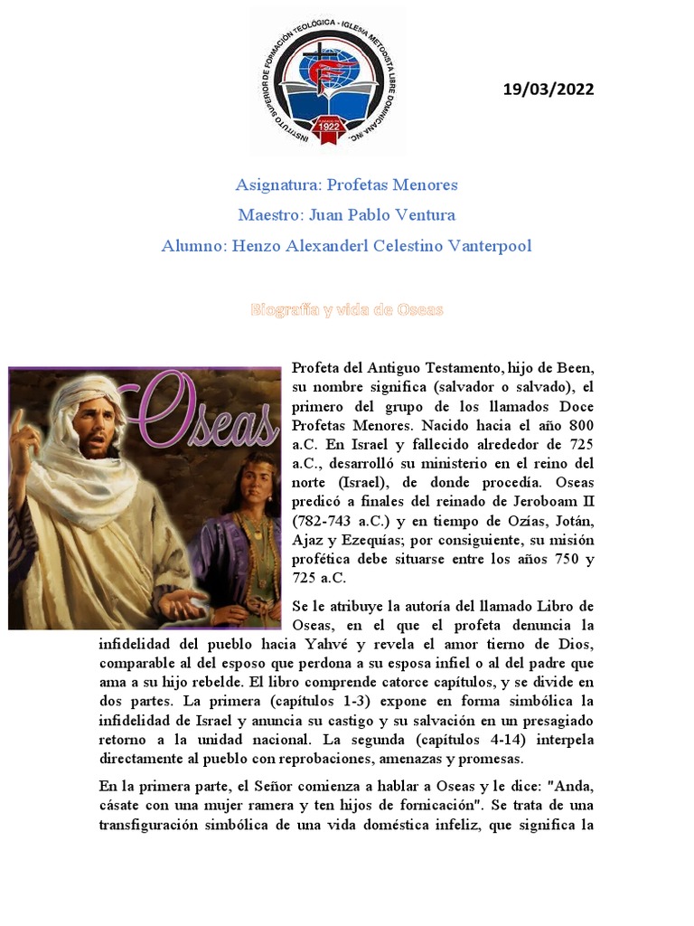 Biografía Y Vida De Oseas Pdf Libro De Malachi Contenido Bíblico