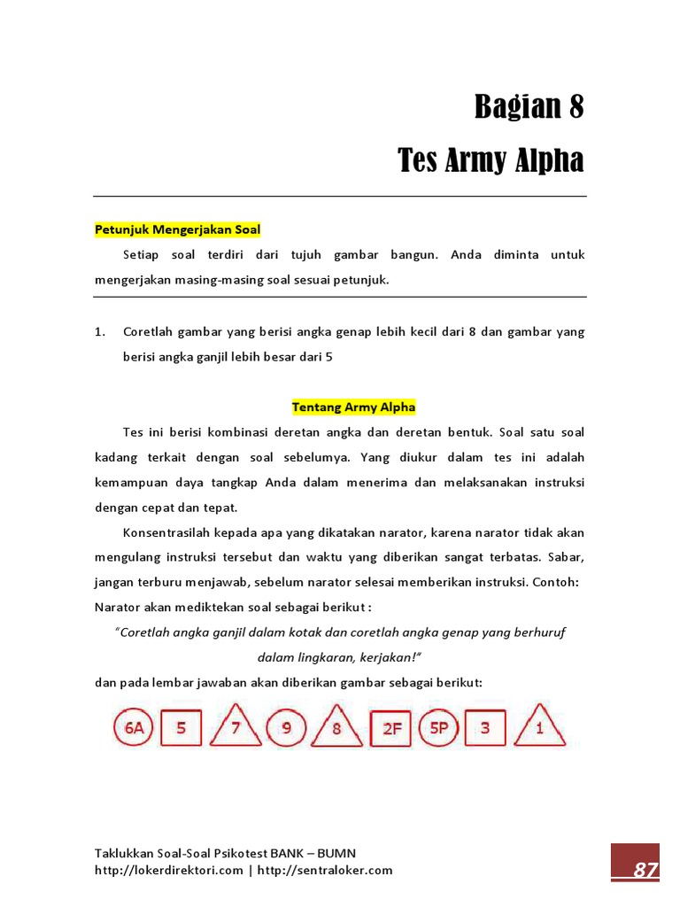 Tes Army Alpha (Deret Dan Bentuk) | PDF