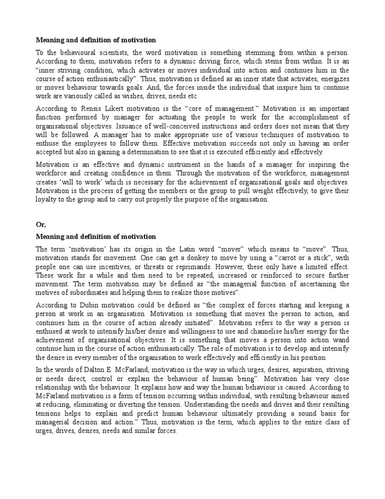 Motivation Core | PDF | Motivation | Motivational