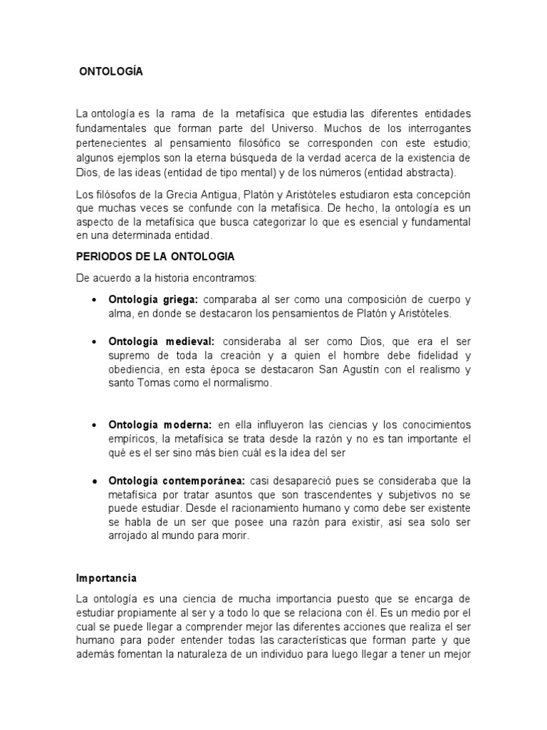 Introducción a la Ontología | PDF | Ontología | Filosofía