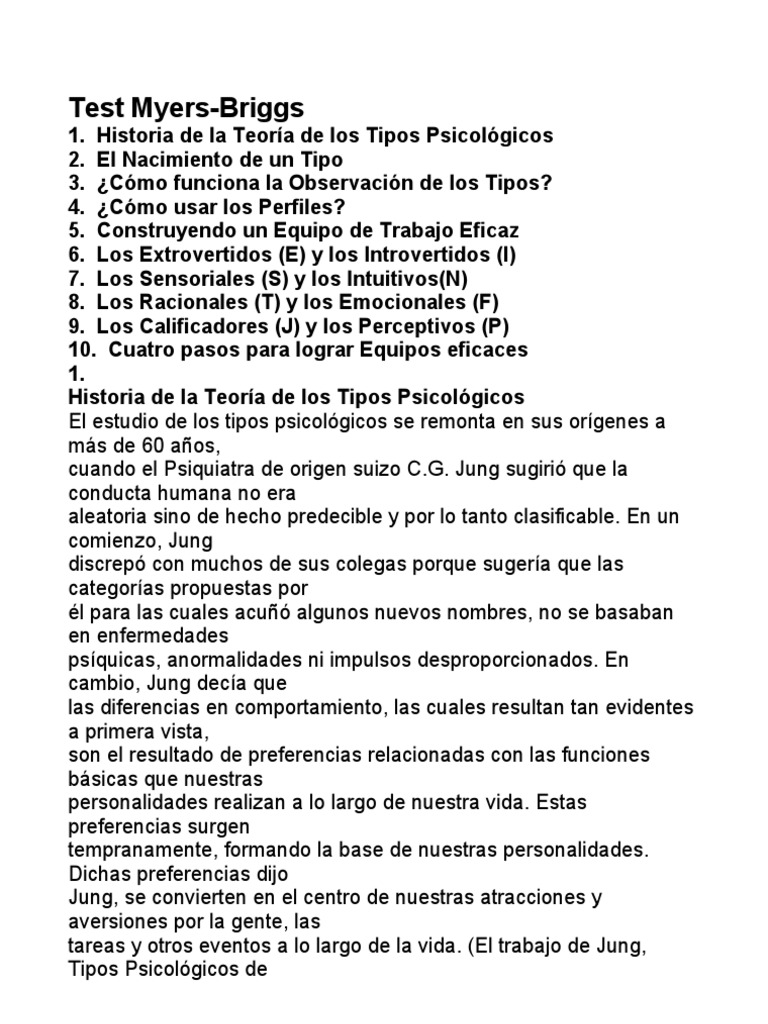 Test Myers | PDF | Sicología | Cognición