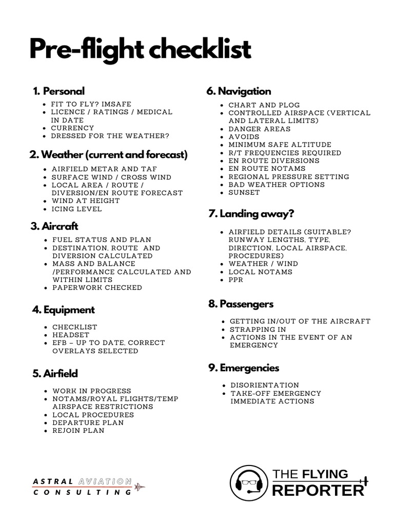 Pre FLT Checklist FINAL Updated+Logo | PDF