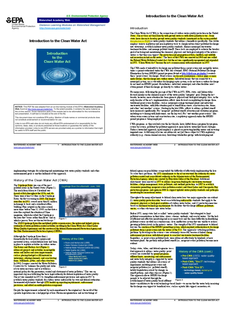Watershed Academy Web - Introduction To The Clean Water Act | PDF ...