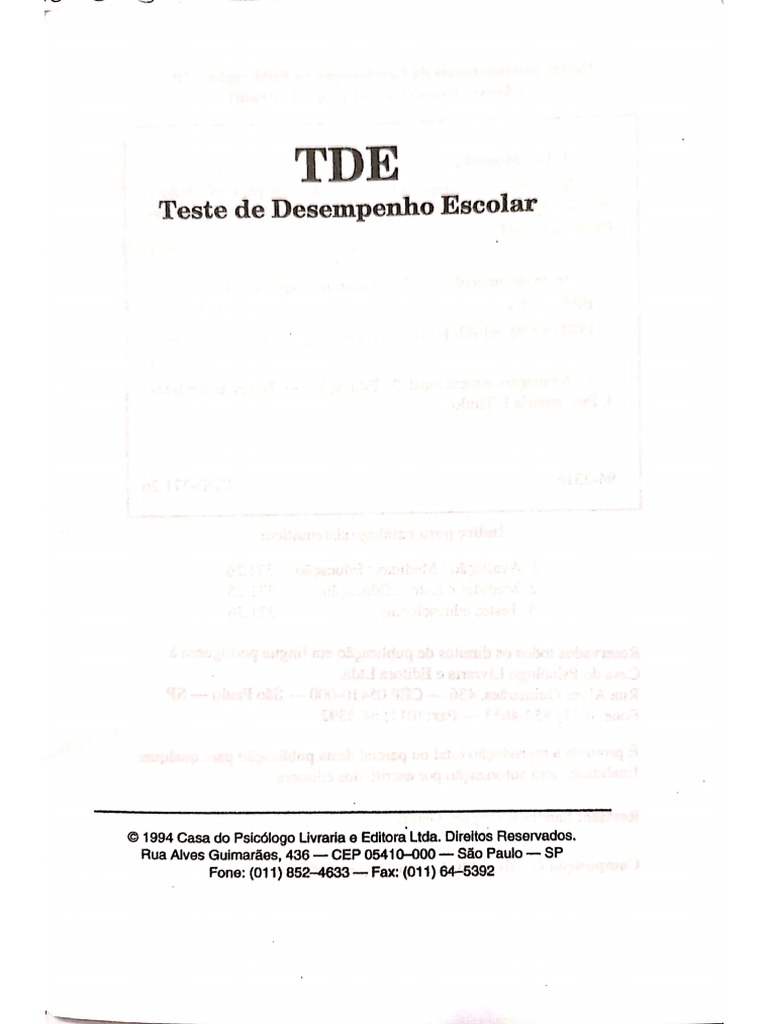 TDE - Manual e Protocolo de Aplicação | PDF