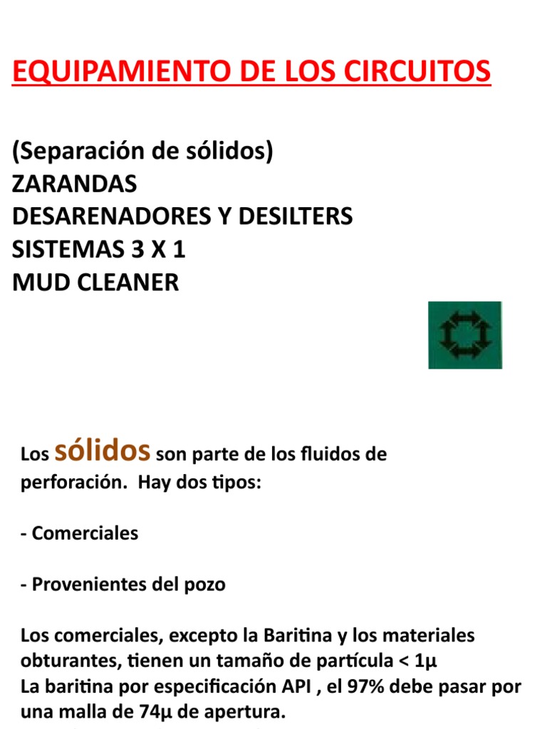 Equipo de Control de Solidos | PDF | Densidad | Tornillo