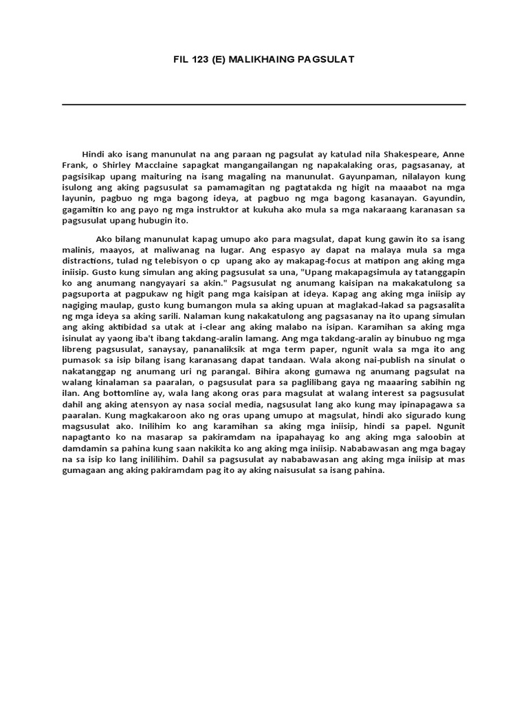 MALIKHAINGPAGSULAT | PDF