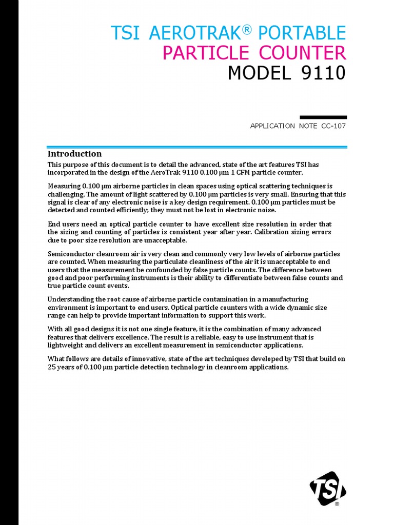 Tsi Aerotrak Portable: Particle Counter | PDF | Laser | Optics