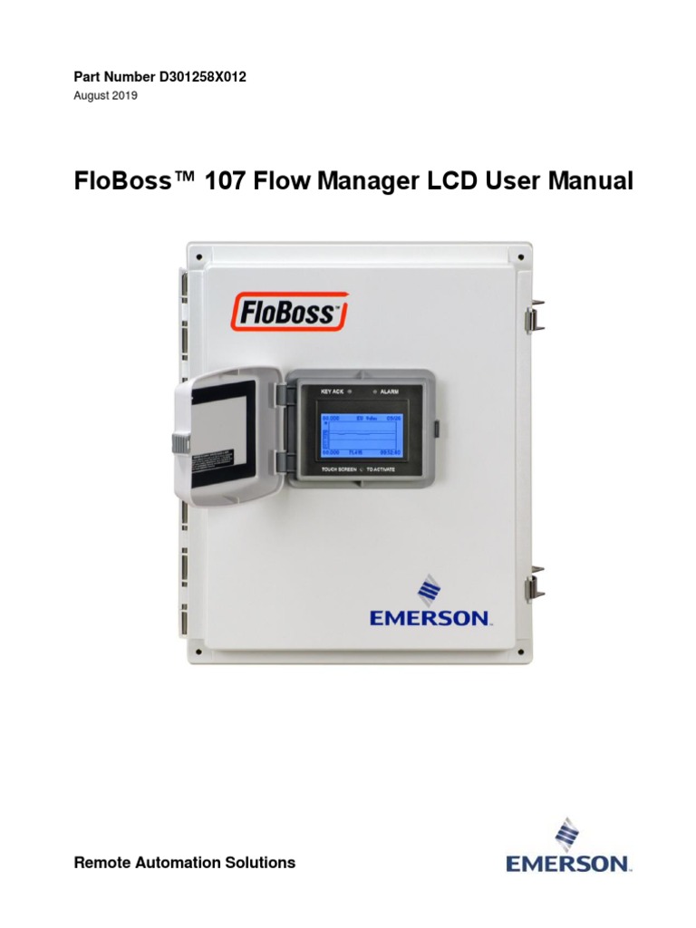 Floboss 107 Flow Manager LCD User Manual en 132304 | PDF | Liquid Crystal Display | Menu (Computing)