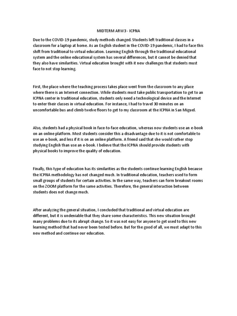 Icpna Midterm Arw3 | PDF