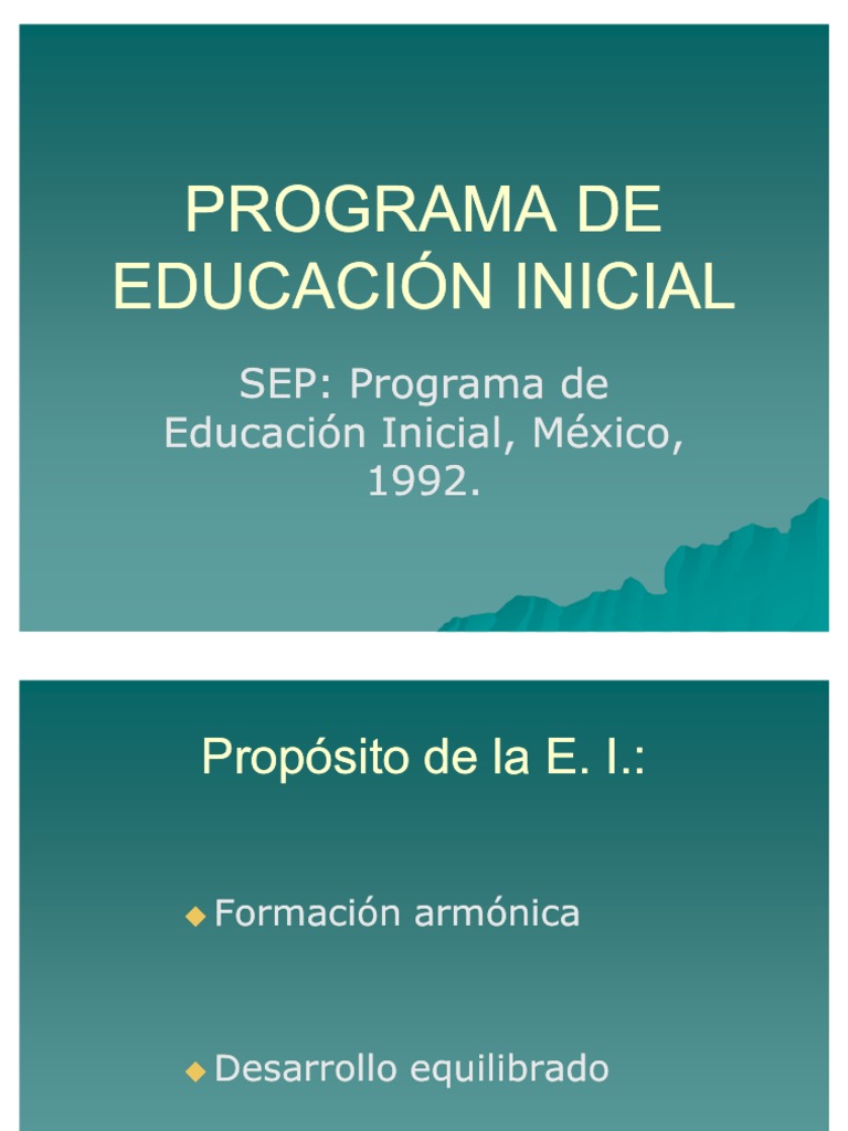 Programa (Esquema Educacion Inicial) | PDF