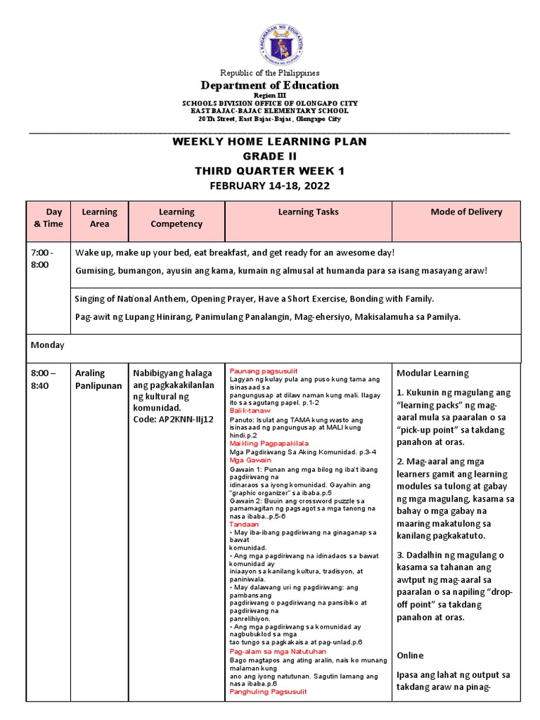 Eves WHLP q3 Week1-Grade2 | PDF