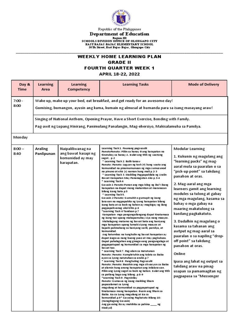 Eves WHLP q4 Week1-Grade2 | PDF