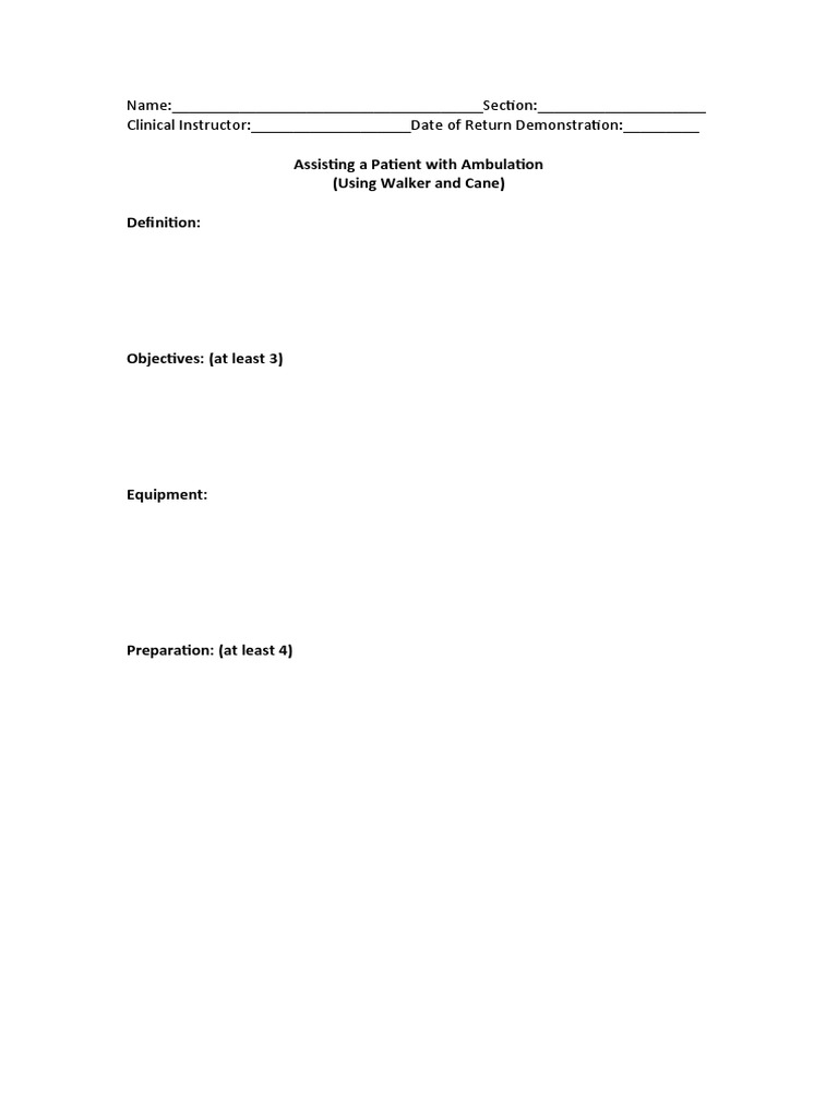 Assisting A Patient With Ambulation | PDF | Self-Improvement