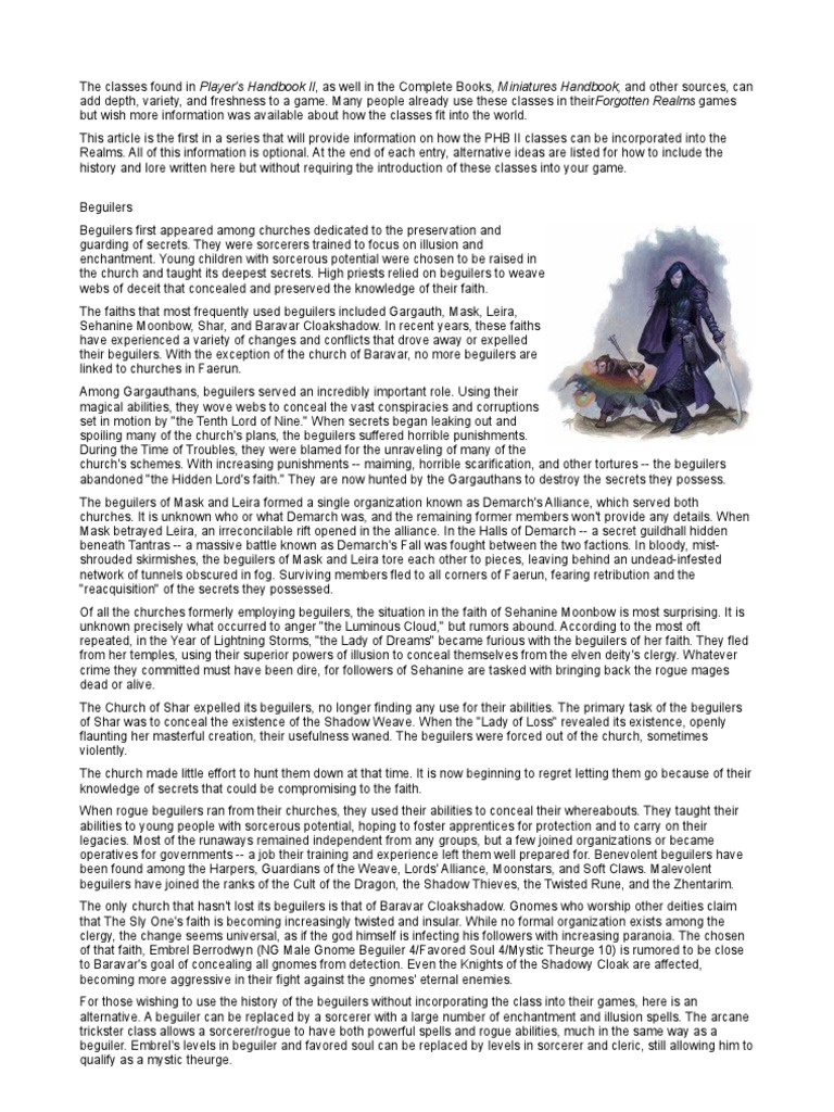 Classes of The Realms | PDF | Faith Healing | Elf (Dungeons & Dragons)