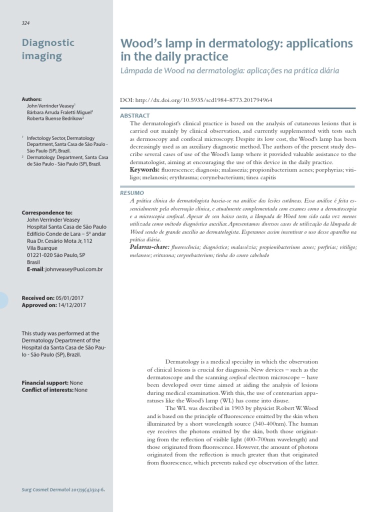 Wood's Lamp in Dermatology: Applications in The Daily Practice ...