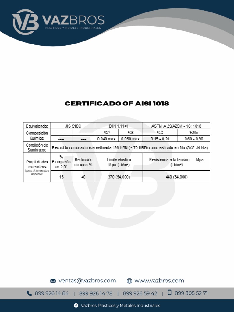 Ficha Tecnica 1018 1 | PDF | Tecnología e ingeniería