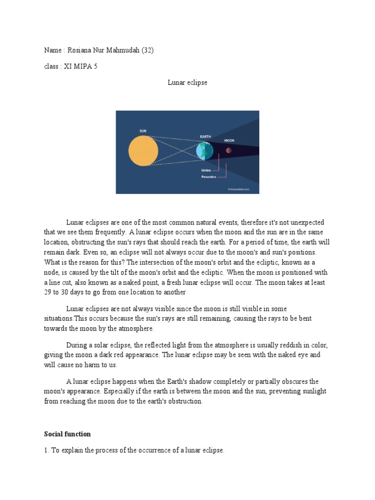 Lunar Eclipse | PDF | Solar Eclipse | Moon