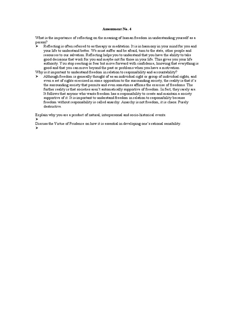 Assessment No4 Philosophy | PDF | Self-Improvement