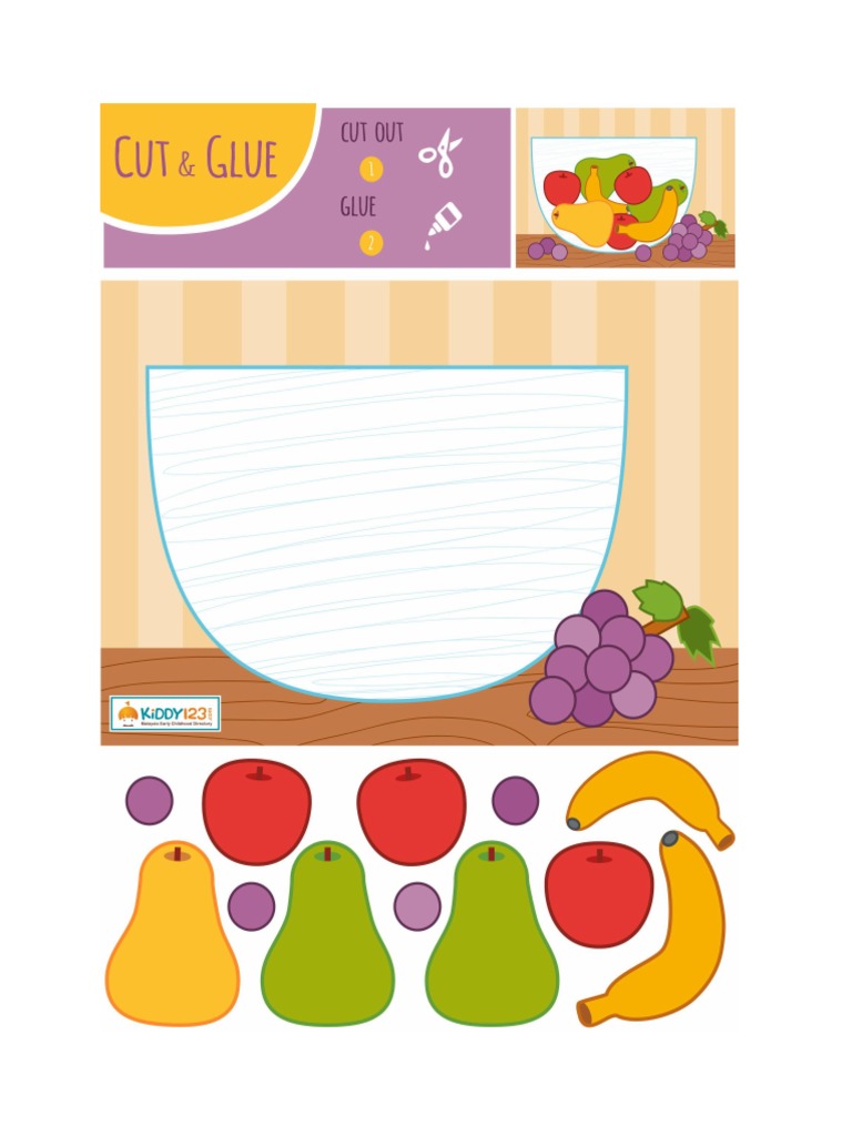 ART & CRAFT - Cut and Glue Fruit Bowl | PDF