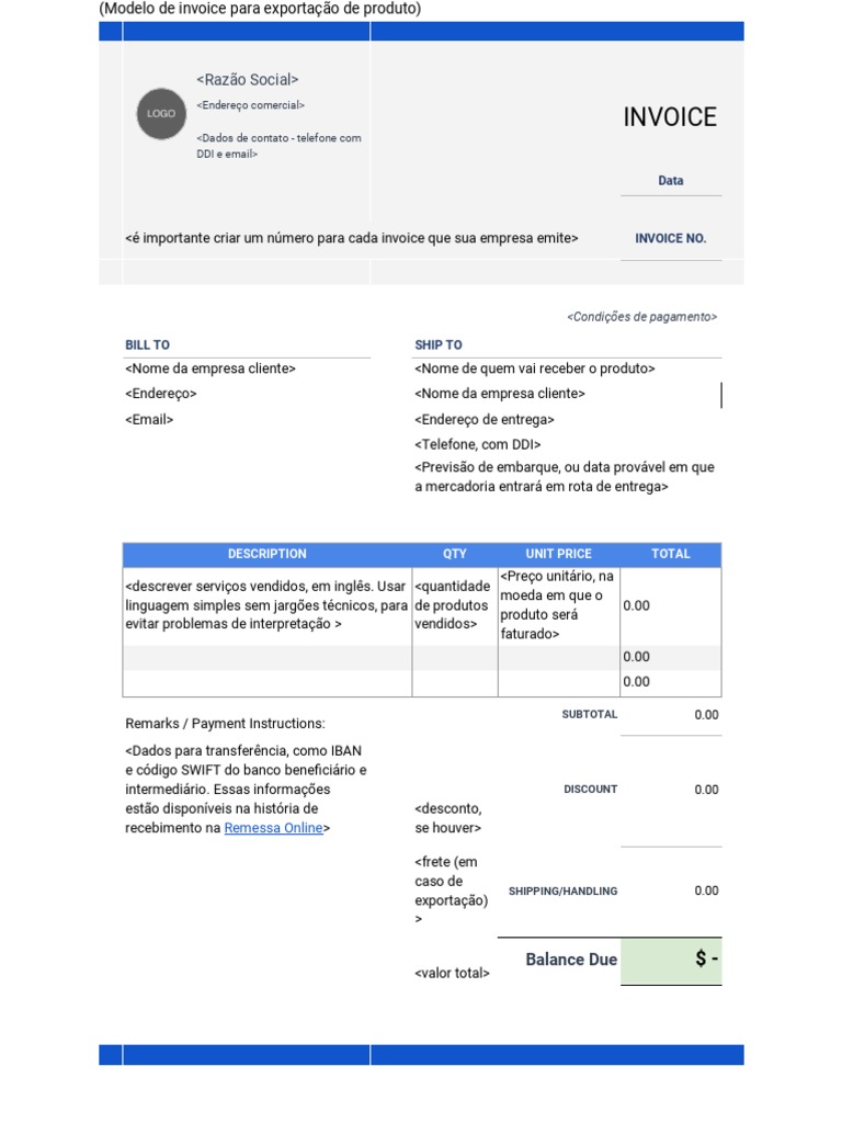 Modelo de Invoice | PDF
