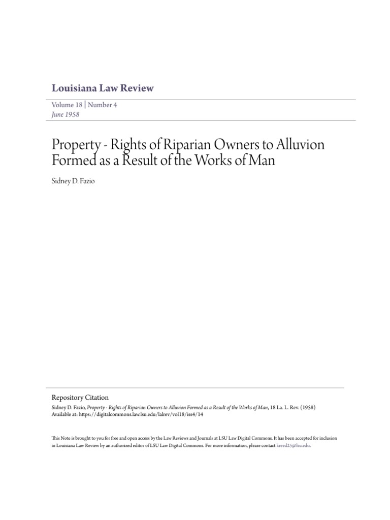 Riparian Rights to Man-Made Alluvion | PDF | Lawsuit | Justice