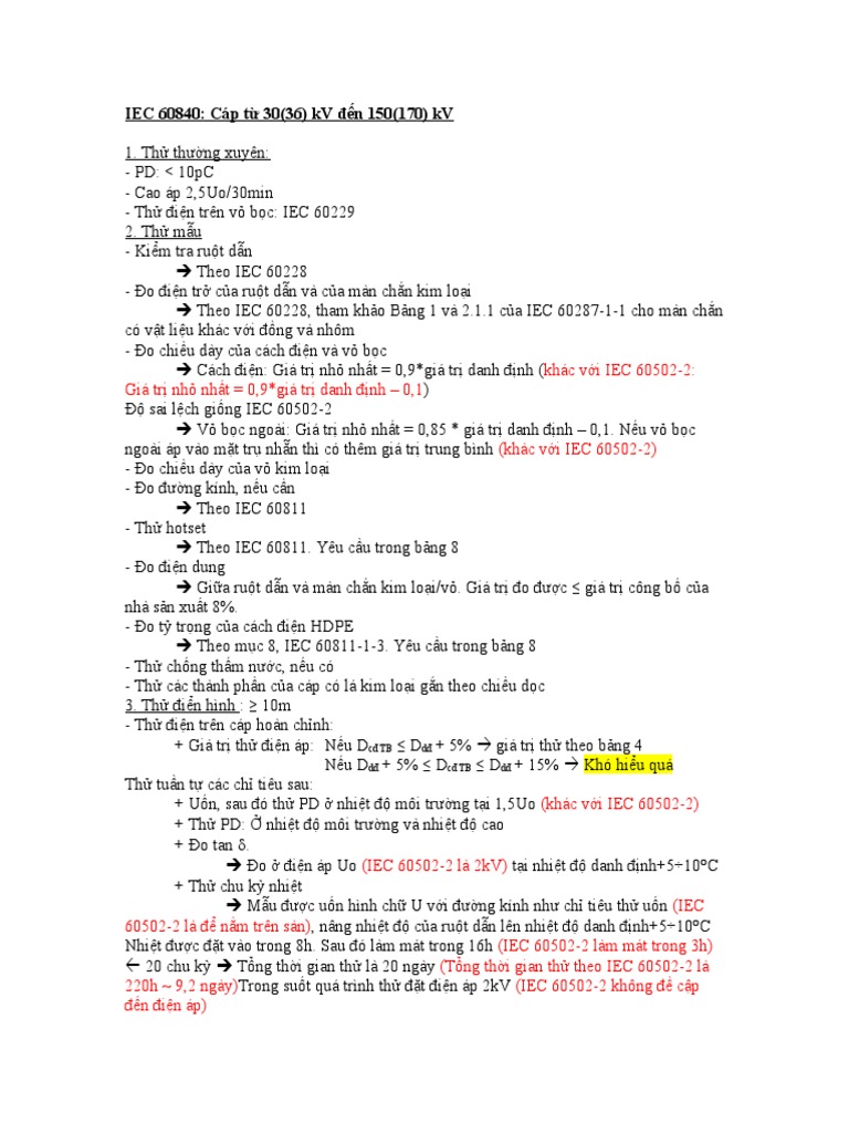 IEC 60840 - Cap Cao The | PDF