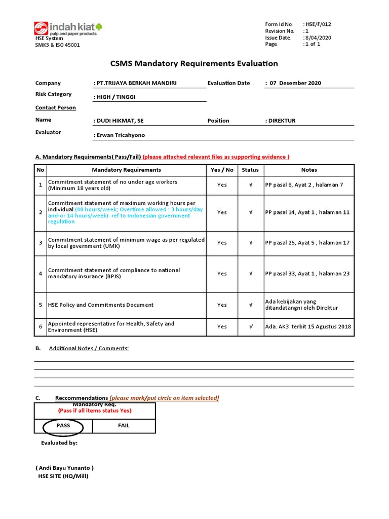 CSMS PQ Evaluation Form Optimization | PDF | Personal Protective Equipment | Occupational Hygiene