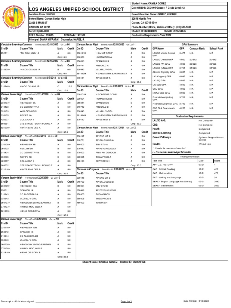 Transcriptreport 70 | PDF | The United States | Student Assessment And ...