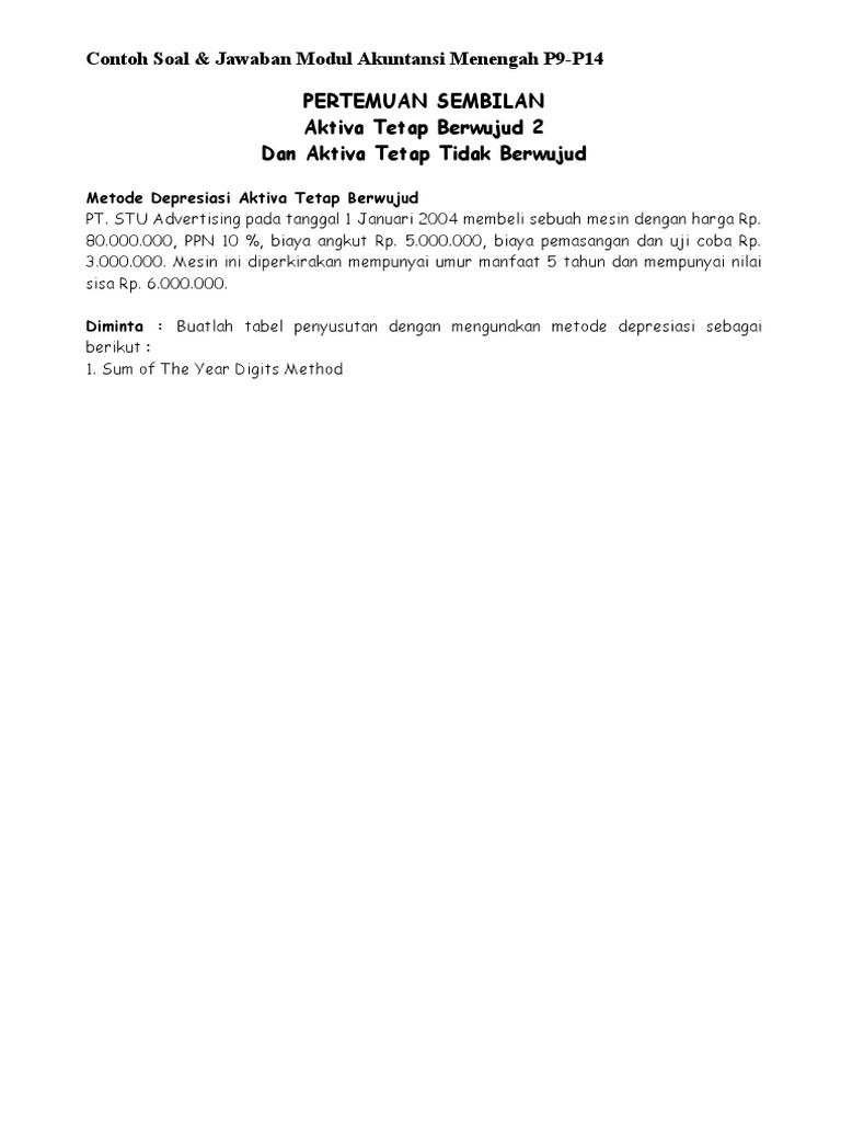 Contoh Soal Jawaban Modul Ak Menengah p9 p14 | PDF