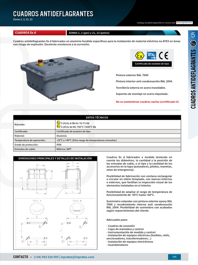 Tablero Atex Ex D | PDF | Acero | Aluminio