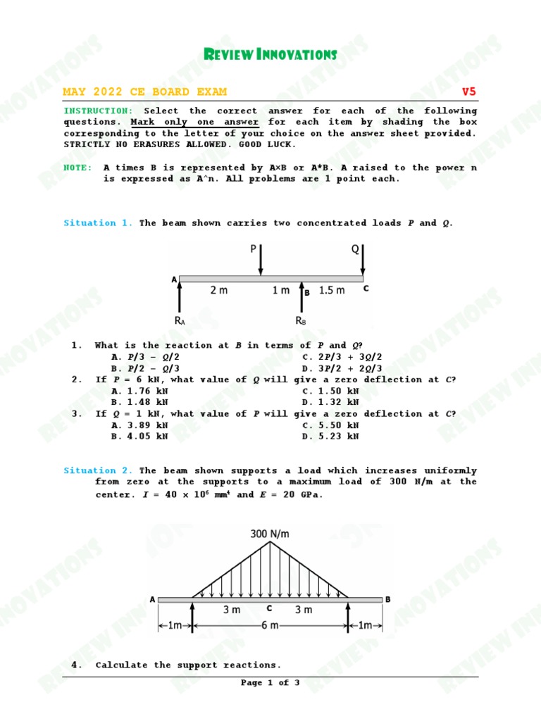 May 2022 Ce Board Exam: Eview Nnovations | PDF | Beam (Structure ...
