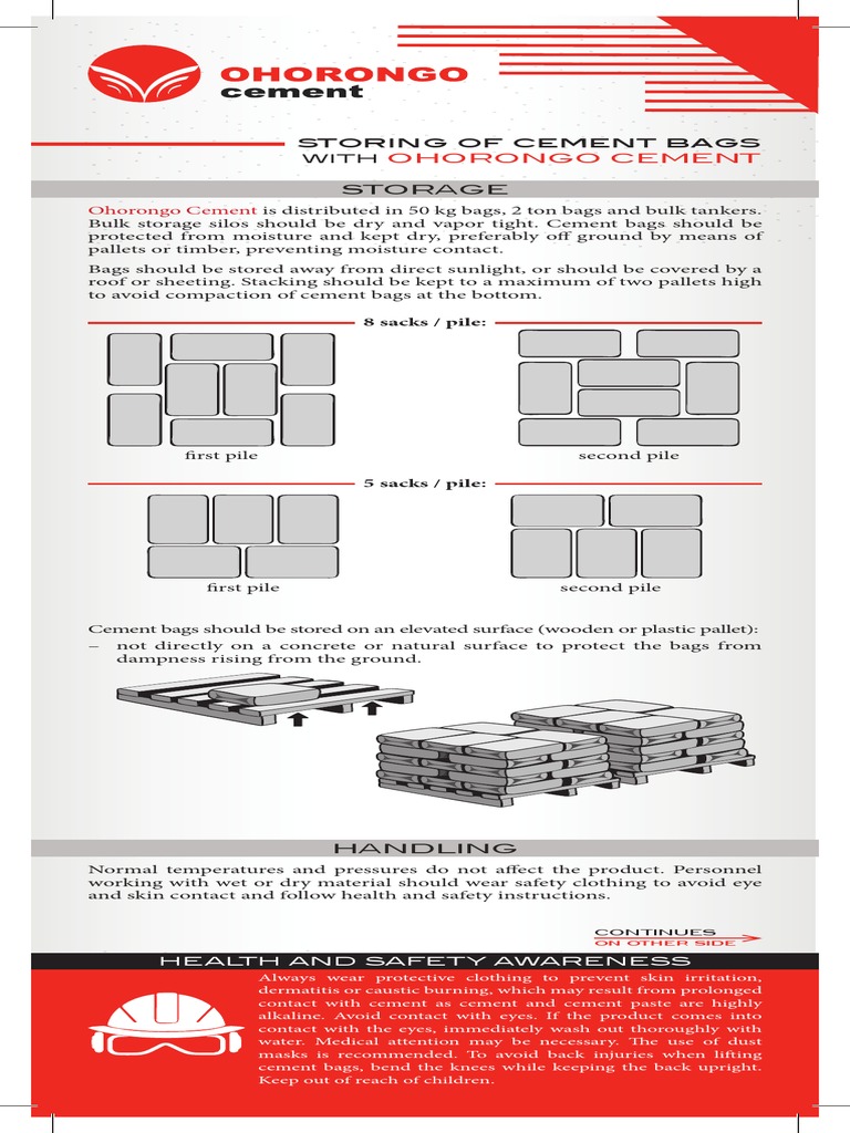 Storing of Cement Bags: Storage | PDF | Cement | Concrete